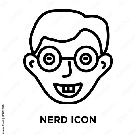 Nerd Icon Vector Isolated On White Background Nerd Sign Linear And Stroke Elements In Outline