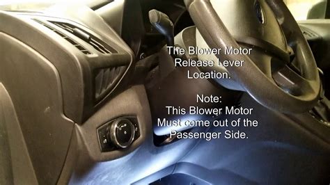 2015 To 2017 Transit Connect Blower Motor Release Lever Location Only