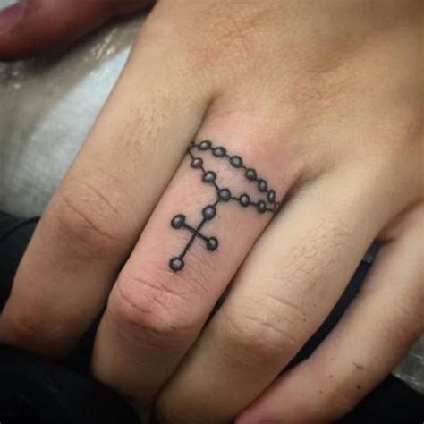 Simple Cross Tattoo Finger