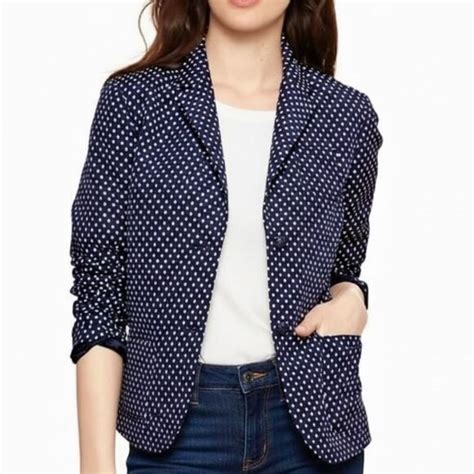 Gap Jackets And Coats Nwt Gap The Academy Blazer 2 Navy Blue Polka