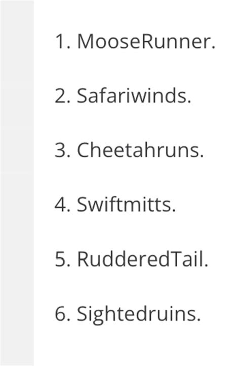 Windclan Name Ideas