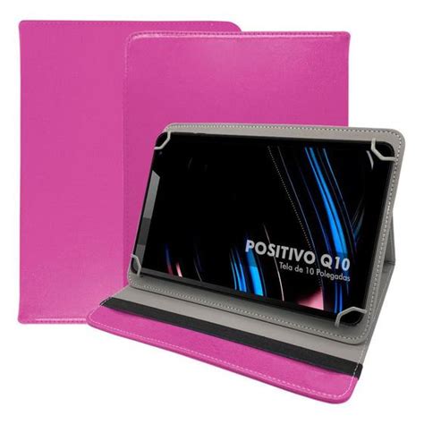 Kit Capa Capinha Para Tablet Positivo Tab Q10 Tela 10 Polegadas Case Couro Suporte Protetora