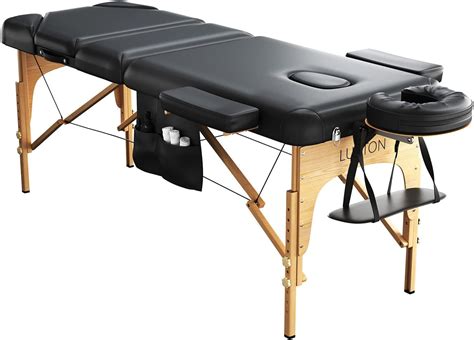Luxton Home 3 Section Premium Memory Foam Massage Table With Rolling