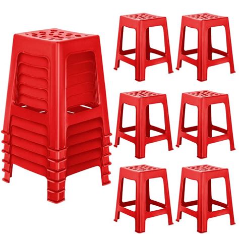 Leinuosen 6 Pcs 18 Inch Height Light Duty Plastic Stool For Classroom