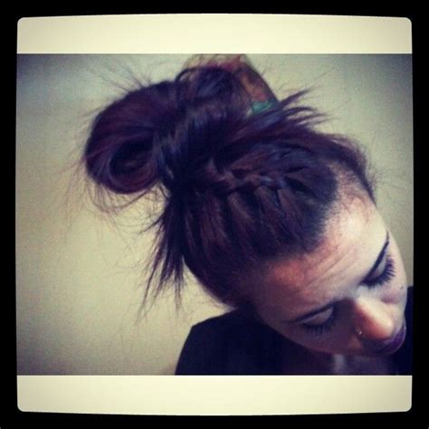Inverted Braid With A Messy Bun