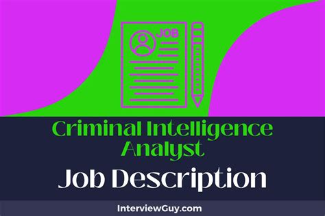 Criminal Intelligence Analyst Job Description [updated For 2025]