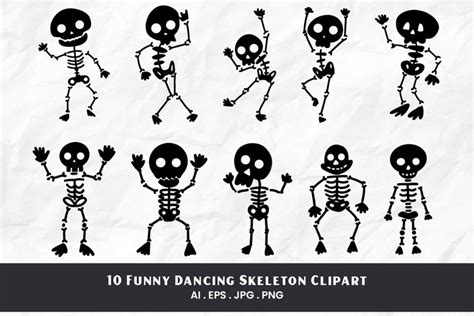 Dancing Skeleton Clipart