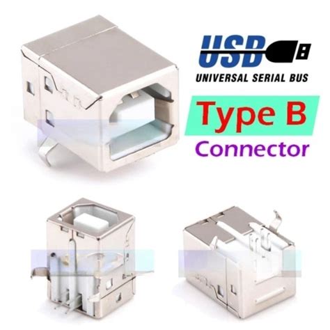 Usb Type B Female Printer Socket 4 Pin Female Shielded Type Connector