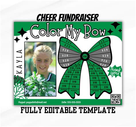 Fill My Bow Fundraiser Template Editable Canva Digital Download Cheer