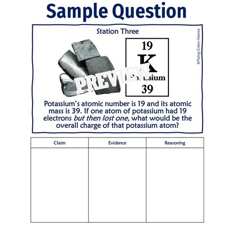 Elements And The Periodic Table Cer Activity Flying Colors Science