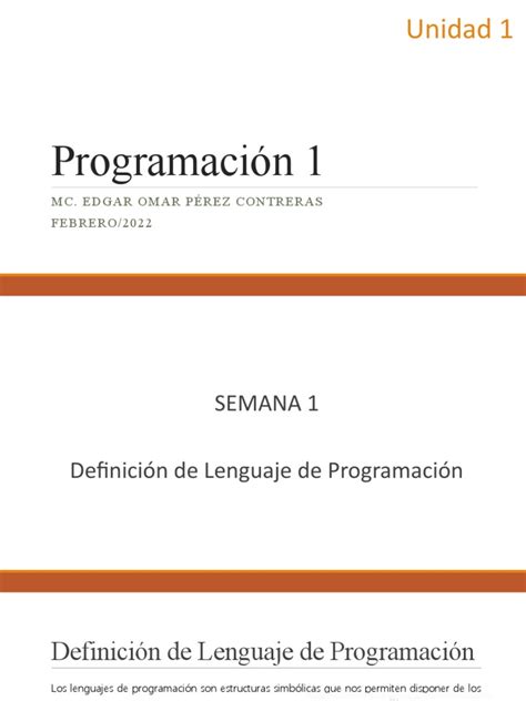 U1 S01 Definicion De Lp Pdf Compilador Lenguaje De Programación