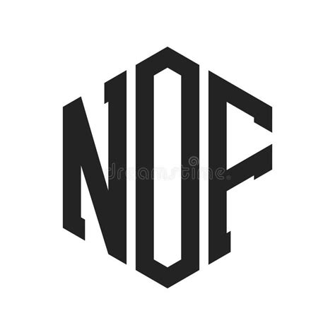 Nof Logo Design Initial Letter Nof Monogram Logo Using Hexagon Shape