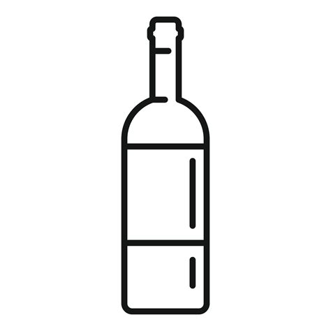 Wine Bottle Icon Outline Vector Alcohol Glass 14985601 Vector Art At