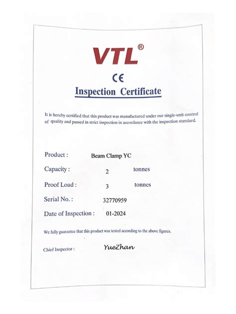 Inspection Certificate Pdf