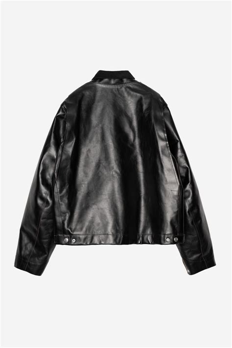 Carhartt Wip Sacai X Carhartt Wip Leather Jacket Sacai Black