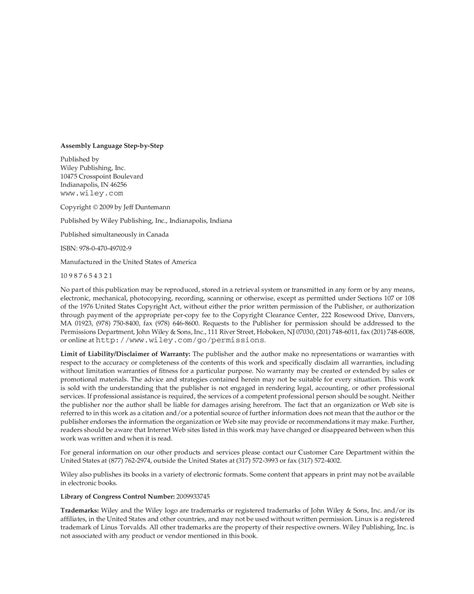 Assemblylanguagestep By Stepprogrammingwithlinux