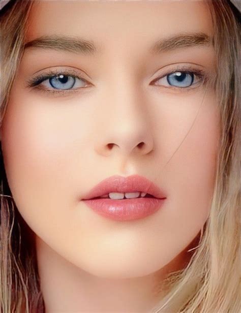 Most Beautiful Eyes Blonde Beauty Woman Face Girl Face Gather Bra