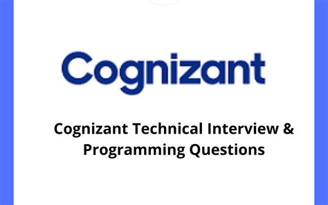 Cognizant Technical Interview And Programming Questions Illuminate Minds