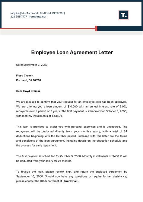 Personal Loan Settlement Request Letter Sleeve Template