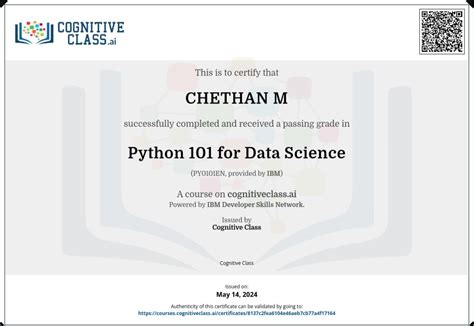 Chethan M On Linkedin Ibm Py0101en Certificate Cognitive Class