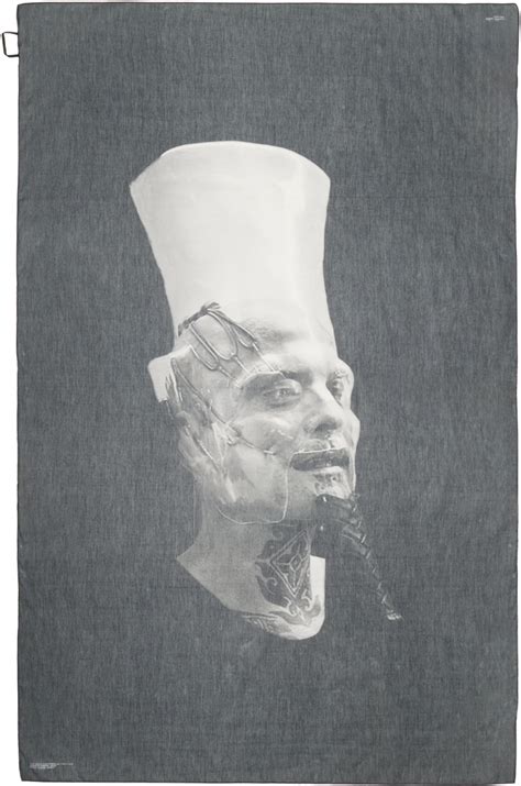 Rick Owens Black And Off White Ron Flag Scarf Rick Owens