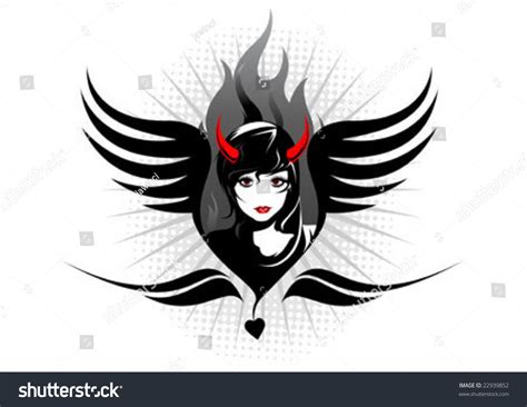 Girl Devil Vector Illustration เวกเตอร์สต็อก ปลอดค่าลิขสิทธิ์