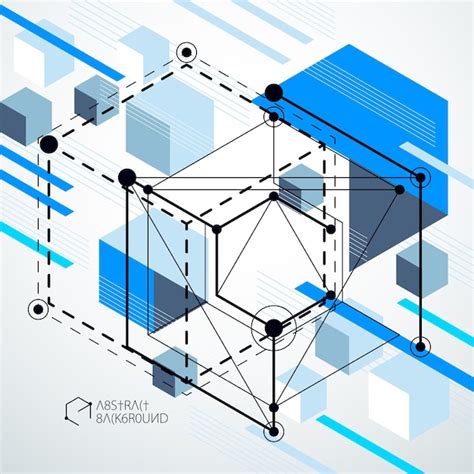 Premium Vector Modern Isometric Vector Abstract Blue Background With Geometric Element Layout
