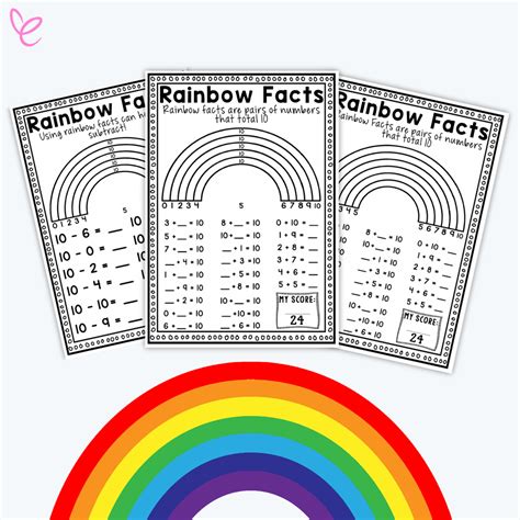 Rainbow Facts Worksheet First Grade Math Printable Worksheets Ways To