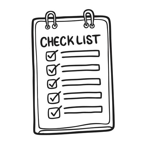 Doodle Checklist Set To Do Task List With Check Mark Illustration