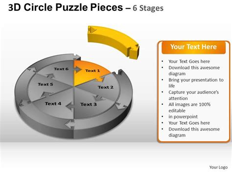 D Circle Puzzle Diagram Stages Slide Layout Ppt Templates PPT Images Gallery