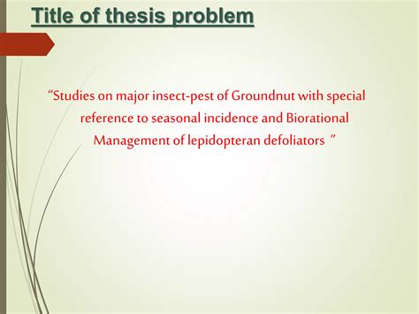 “studies On Major Insect Pest Of Groundnut Pptx