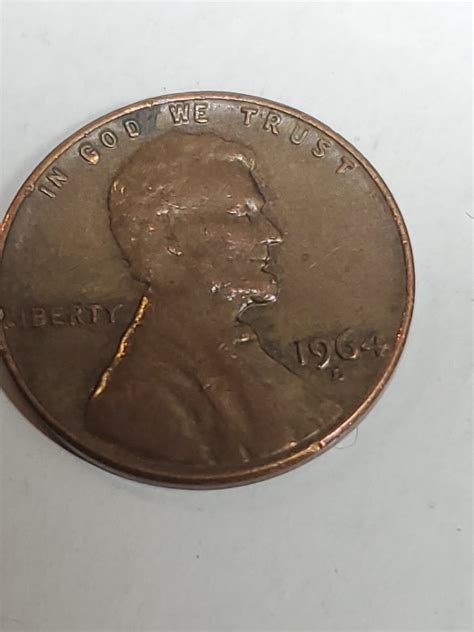 Rare 🔥 1964 D Penny Error Close Stamped L Close To Boarder Of The Coin