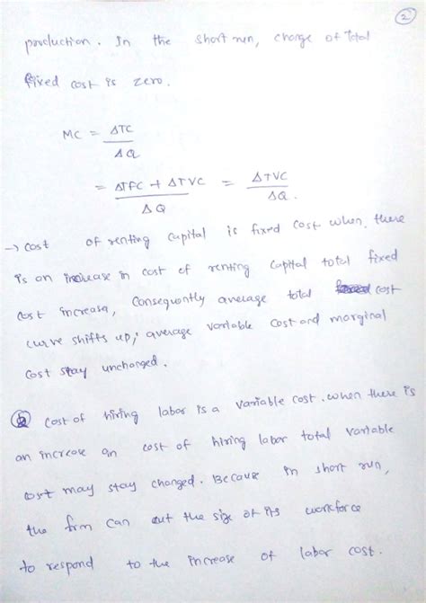 Question 1 A Firm Uses Two Inputs In Production Capital And Labor In