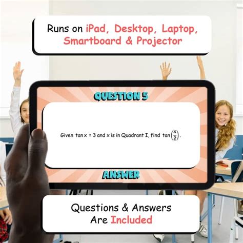 Trig Half Angle Formulas Trashketball Math Game No Prep Precalculus