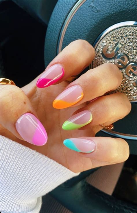 Rainbow Tip Nails Artofit