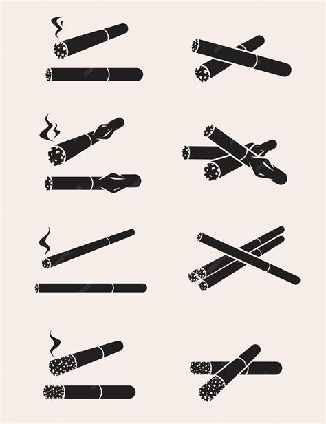 Cigarrillos Conjunto Vector Vector Premium