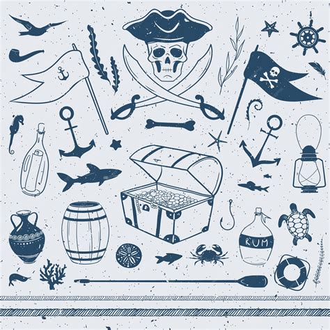Premium Vector Set Of Pirate Related Clip Art