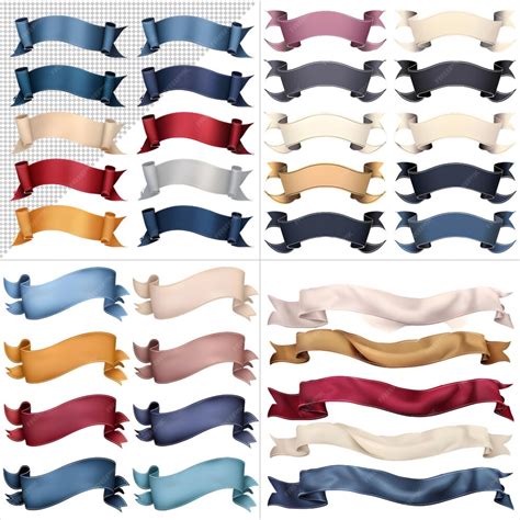 Collection Of Colorful Banners With No Background Premium Ai