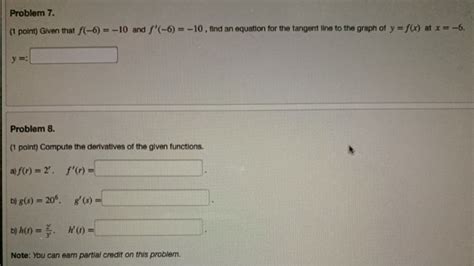 solved problem 7 1 point given that f 6 10 and