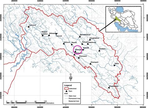 Location Of Karun Iv Dam Construction Site In Karun Watershed In Iran