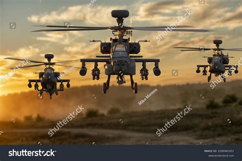 Szczecinpolandseptember 2022boeing Ah64 Apache3d Illustration Stock Illustration 2206965201