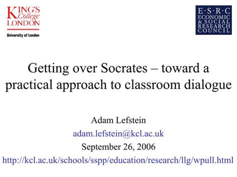Dialogue In The Classroom Ppt
