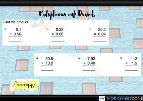 Multiplication With Decimals Worksheet