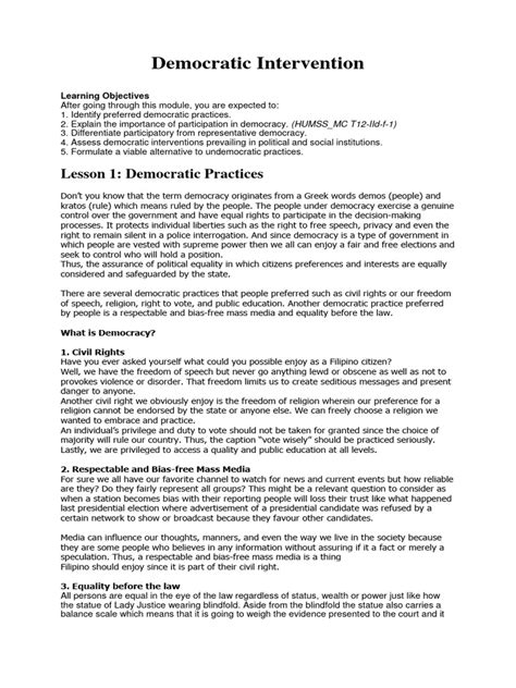 Topic 2 Democratic Intervention Pdf Democracy Political Ideologies