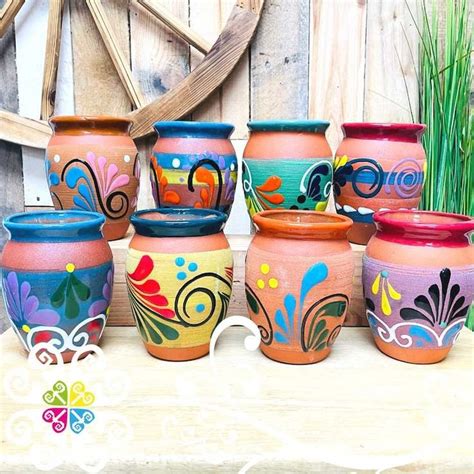 Set Of 8 Fiesta Natural Cantarito Cup Fiesta Clay Cantarito Michelada Cantarito Beer Cup Etsy