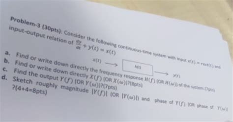 Solved Problem 3 30pts Consider The Following Chegg Com