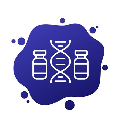 Gene Therapy Drugs Line Icon With Dna Strand 47182498 Vector Art At
