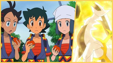 Ash Goh And Dawn Catch Hisuian Pokemon Arceus Appears Pokemon Legends