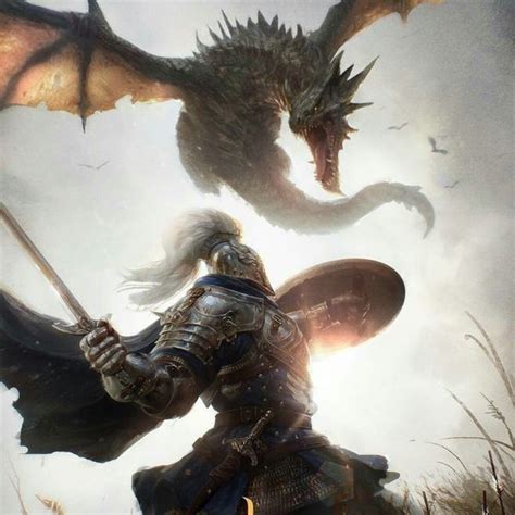 Fantasy Art Knight And Dragon At John Keys Blog