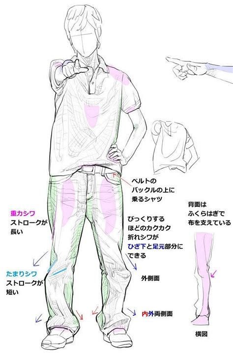 男人衣服褶皱画法 花瓣网